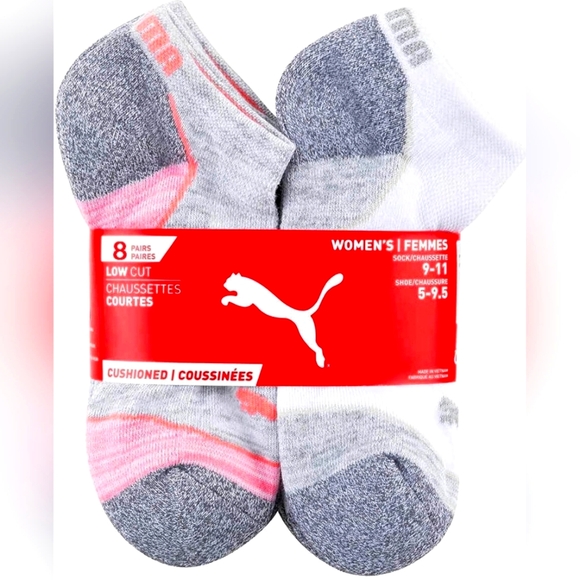 Puma | Accessories | 8 Pair Puma Ladies Low Cut Socks Shoe Size 5 Nwt ...